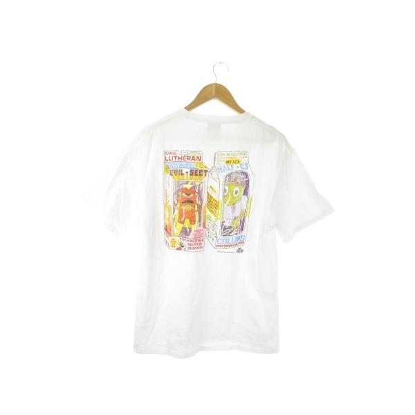 トイマシーン TOY MACHINE Tシャツ M 白 ホワイト バックプリント キャラクター 半袖 クルーネック /AO24 ■GY99 メンズ【表記サイズ】M【実寸サイズ】身幅：55cm　着丈：71cm　ゆき丈：48.5cm　　【素材】...