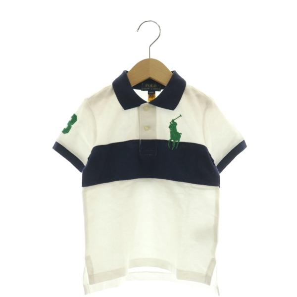 未使用品 ポロ ラルフローレン POLO RALPH LAUREN ポロシャツ 半袖 ロゴ刺繍 キッズ 3 ホワイト ネイビー /CX ■GY35 キッズ【ブランド】ポロ ラルフローレン POLO RALPH LAUREN【表記サイズ】3/...