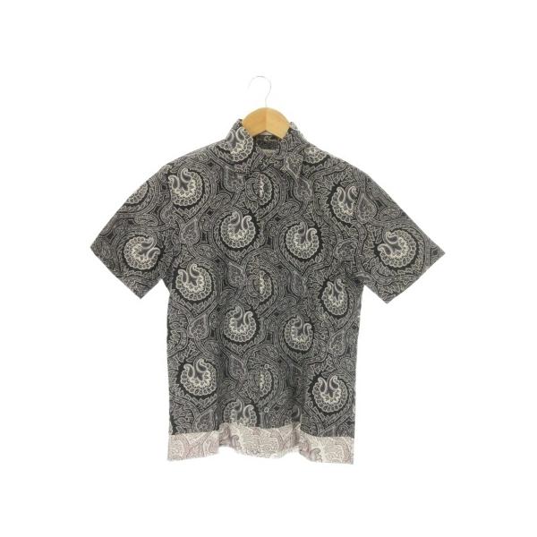 未使用品 ポールスミス PAUL SMITH LONDON シャツ S 黒 ブラック ペイズリー柄 半袖 裾切り替え /CK23 ■GY99 メンズ【ブランド】ポールスミス PAUL SMITH【表記サイズ】S【実寸サイズ】肩幅：42cm　...