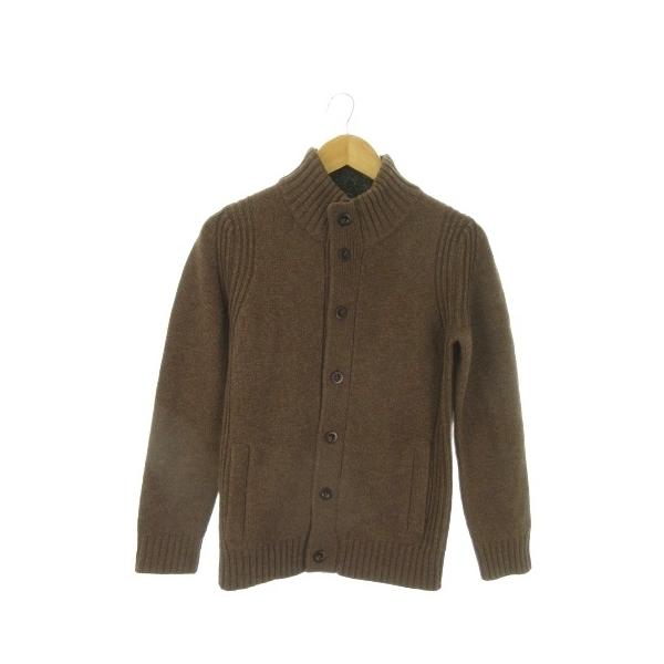 未使用品 ランズエンド LANDS' END カーディガン XS 茶 ブラウン 無地 スタンドカラー 長袖 /AO17 ■GY99 メンズ【ブランド】ランズエンド LANDS' END【表記サイズ】XS【実寸サイズ】肩幅：37cm　身幅：4...