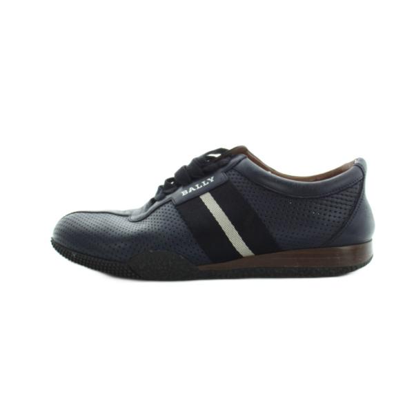 バリー BALLY 24AW CALF PERFORATED スニーカー シューズ 靴 レザー ストライプ 27cm 紺 ネイビー ■GY35 /MQ メンズ【ブランド】バリー BALLY【表記サイズ】27cm【実寸サイズ】最大幅：約11c...
