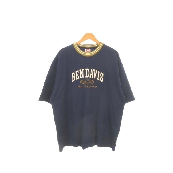 未使用品 ベンデイビス BEN DAVIS ユニバーシティー ビッグシルエット リブライン Tシャツ 半袖 XL 紺 ネイビー /AH8 ■GY99 メンズ【ブランド】ベンデイビス BEN DAVIS【表記サイズ】XL【実寸サイズ】肩幅：5...