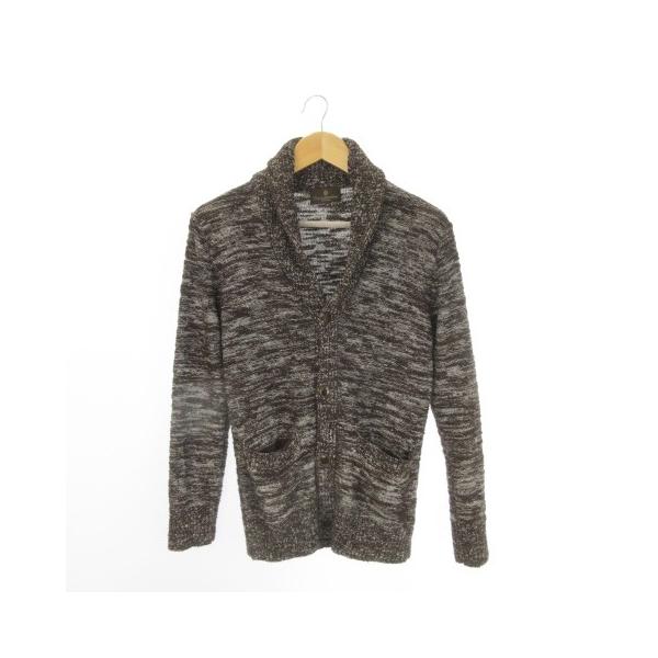 メンズビギ MEN'S BIGI Distinction カーディガン ニット ショールカラー S 茶 ブラウン ミックス /CK22 ■GY99 メンズ【ブランド】メンズビギ MEN'S BIGI【表記サイズ】S【実寸サイズ】肩幅：44c...