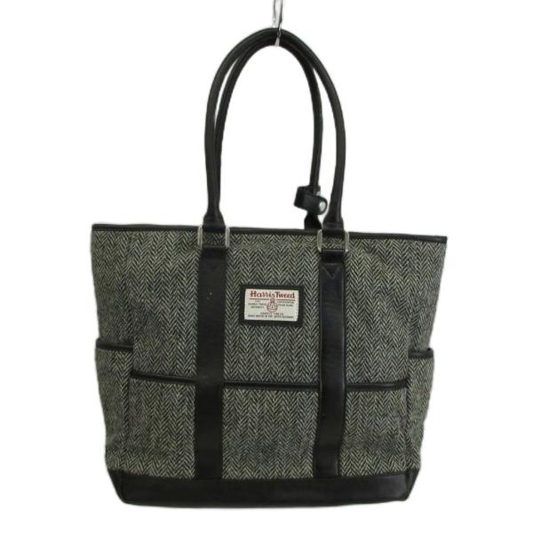 ハリスツイード Harris Tweed ブリティッシュグリーン BRITISH GREEN トートバッグ 肩掛け ツイード ヘリンボーン柄 黒 ブラック【ブランド】ハリスツイード Harris Tweed【実寸サイズ】持ち手の長さ：53c...