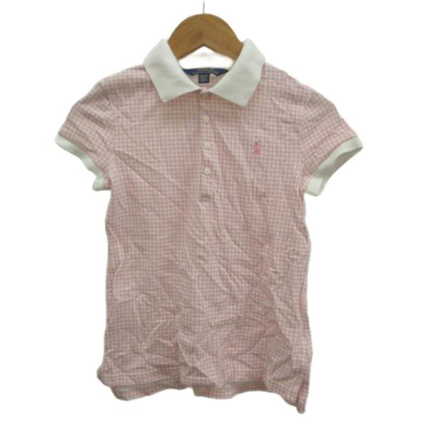 ポロ ラルフローレン POLO RALPH LAUREN 子ども服 ポロシャツ カットソー 130 ピンク 白 ホワイト チェック柄 半袖 襟付き /KK ■GY99【ブランド】ポロ ラルフローレン POLO RALPH LAUREN【表記...