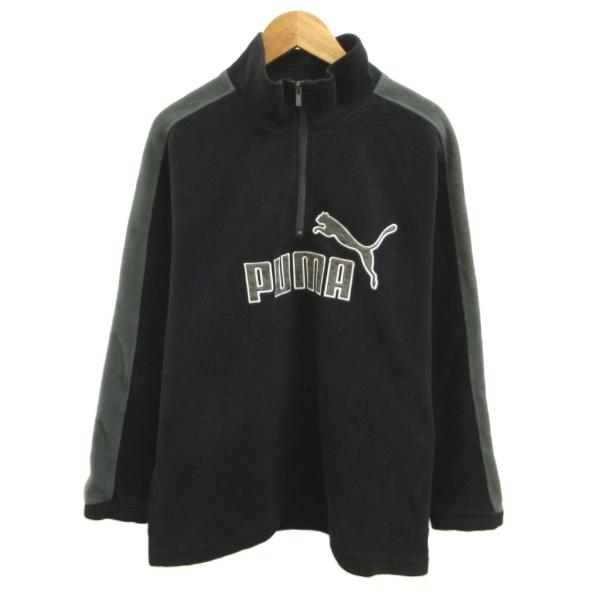 プーマ PUMA 子ども服 ニット トレーナー フリース 160 黒 ブラック ハーフジップ ロゴ刺繍 長袖 /KK ■GY99 キッズ【ブランド】プーマ PUMA【表記サイズ】160【実寸サイズ】肩幅：44cm　身幅：48cm　着丈：63...