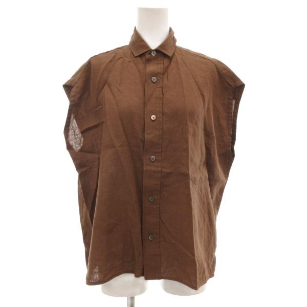 ティッカ TICCA 美品 シャツ ブラウス 麻 リネン ノースリーブ F 茶 ブラウン /AE レディース【ブランド】ティッカ TICCA【表記サイズ】F【実寸サイズ】身幅：約63cm　着丈：約58cm　　【素材】麻【色】茶 ブラウン【状...