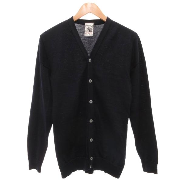 エスエヌエス ハーニング S.N.S. HERNING カーディガン ニット Vネック 長袖 M 紺 ネイビー /AE メンズ【表記サイズ】M【実寸サイズ】肩幅：43cm　身幅：49cm　袖丈：62cm　着丈：69cm　　【素材】素材表記無...