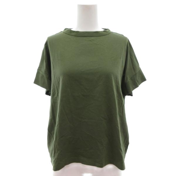 ハンドバーク handvaerk Tシャツ カットソー クルーネック 無地 半袖 S カーキ /AE レディース【表記サイズ】S【実寸サイズ】身幅：54cm　着丈：53cm　ゆき丈：36cm　　【素材】コットン【色】カーキ【状態】・襟付近に...