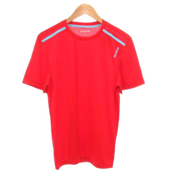未使用品 リーボック Reebok タグ付き ワークアウトレディ ポリテックTシャツ 半袖 L クルーネック ロゴ 赤 レッド B86559 /GV【ブランド】リーボック Reebok【表記サイズ】L【実寸サイズ】肩幅：43cm　身幅：48...