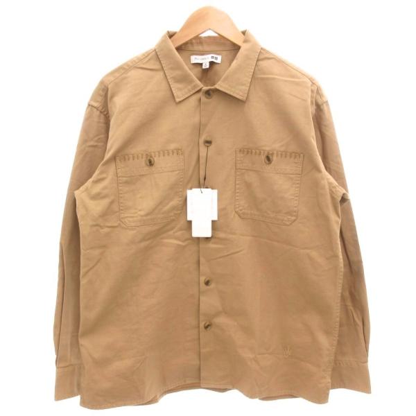 未使用品 ユニクロ UNIQLO ジェイダブリューアンダーソン JW ANDERSON コラボ タグ付き 21SS ツイルワークシャツ 長袖 M カジュアル【ブランド】ユニクロ UNIQLO【表記サイズ】M【実寸サイズ】肩幅：53cm　身幅...