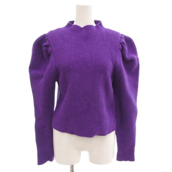 サンドロパリ sandro paris ニット セーター 長袖 ボリュームスリーブ ハイネック 紫 パープル /AE レディース【表記サイズ】サイズ表記なし（実寸サイズを参考にご検討ください。）【実寸サイズ】肩幅：35cm　身幅：42cm　...