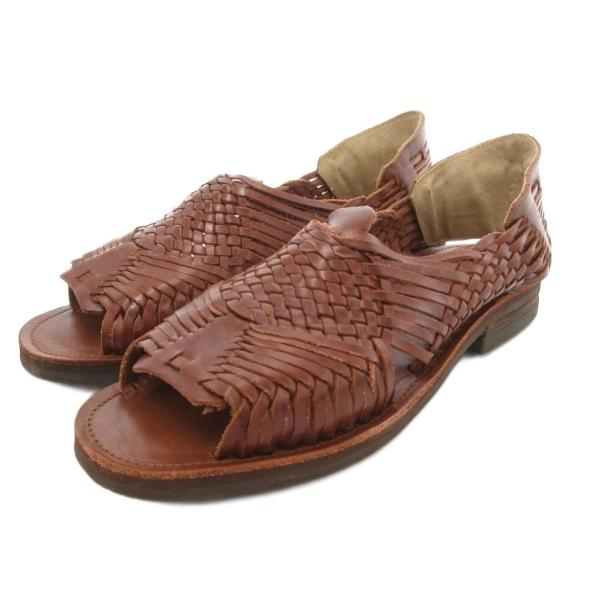 チャムラ CHAMULA サンダル 27cm シューズ 編み込み レザー 本革 茶 ブラウン /AE メンズ【表記サイズ】27cm【実寸サイズ】最大幅：10cm　アウトソール：28cm　　【素材】レザー【色】茶 ブラウン【状態】・インソール...