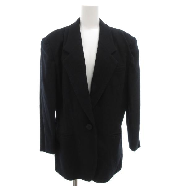 hanasaki テーラードジャケット シングル 11AR 1B ノーベント 総裏地 ウール 黒 ブラック /GV レディース【表記サイズ】11AR【実寸サイズ】肩幅：44cm　身幅：52cm　袖丈：50cm　着丈：68cm　　【素材】表地...