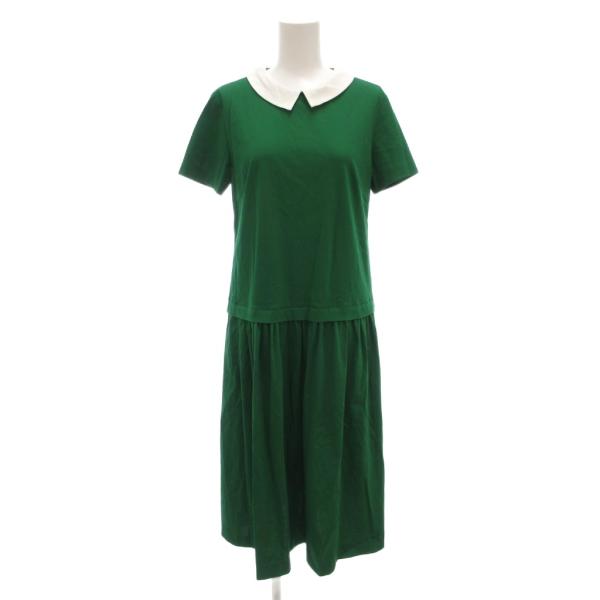 ダンローヴィサヴィス DANS LEAU VIS a VIS ワンピース 9AR ミモレ ロング 半袖 緑 グリーン /AE レディース【表記サイズ】9AR【実寸サイズ】肩幅：36cm　身幅：46cm　袖丈：17cm　着丈：103cm　　【...