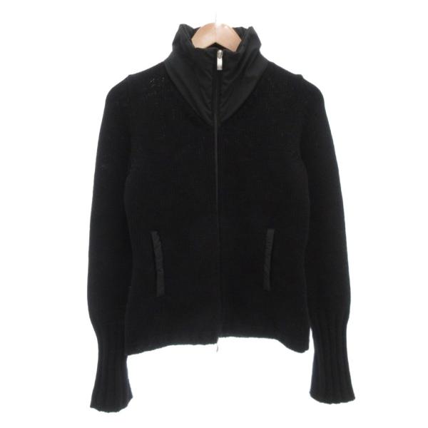 ブルー レ コパン BLUE LES COPAINS ジャケット ニット 42 ジップアップ 黒 ブラック /AE メンズ【表記サイズ】42【実寸サイズ】肩幅：35cm　身幅：48cm　袖丈：47cm　着丈：57cm　　【素材】ウール　裏地...