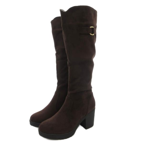 未使用品 シェリミー Cheri mi ロングブーツ フェイクスエード サイドジップ M 茶 ブラウン /GV レディース【表記サイズ】M【実寸サイズ】筒周り：36cm　筒高：37cm　ヒールの高さ：7cm　足首：27cm　インソール 24...
