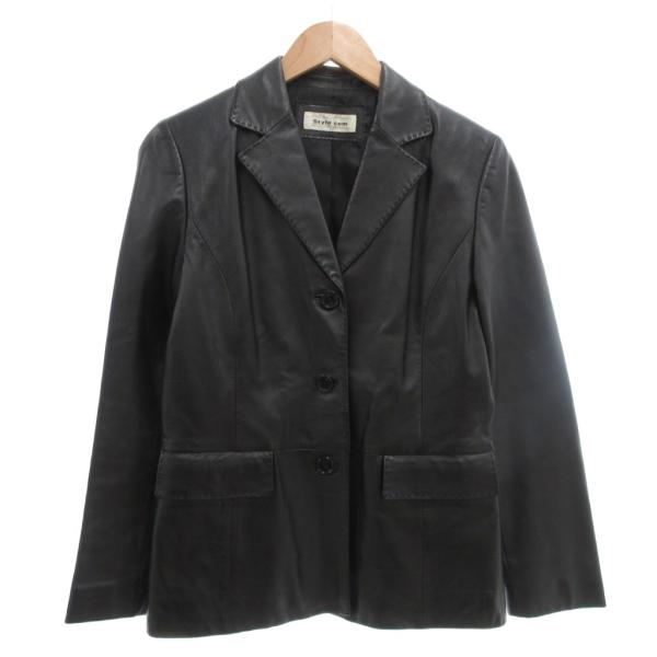スタイルコム style com 東京スタイル レザージャケット 11 総裏地 シングル 羊革 黒 ブラック 秋冬 /AE レディース【ブランド】スタイルコム style com【表記サイズ】11【実寸サイズ】肩幅：39cm　身幅：45cm...