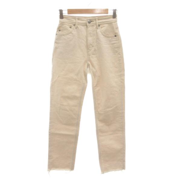 ヤヌーク YANUK HIGH WAIST ANNETTE デニムパンツ ジーンズ 23 ジップフライ カットオフ ベージュ /AE レディース【ブランド】ヤヌーク YANUK【表記サイズ】23【実寸サイズ】ウエスト：60cm　もも幅：27...
