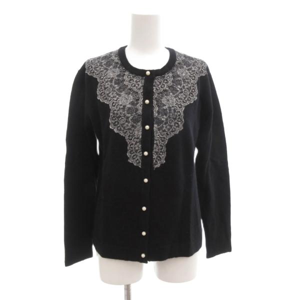 ナラカミーチェ NARA CAMICIE カーディガン 1 ニット 長袖 刺繍 ウール ビジューボタン 黒 ブラック /AE レディース【ブランド】ナラカミーチェ NARA CAMICIE【表記サイズ】1【実寸サイズ】肩幅：40cm　身幅：...