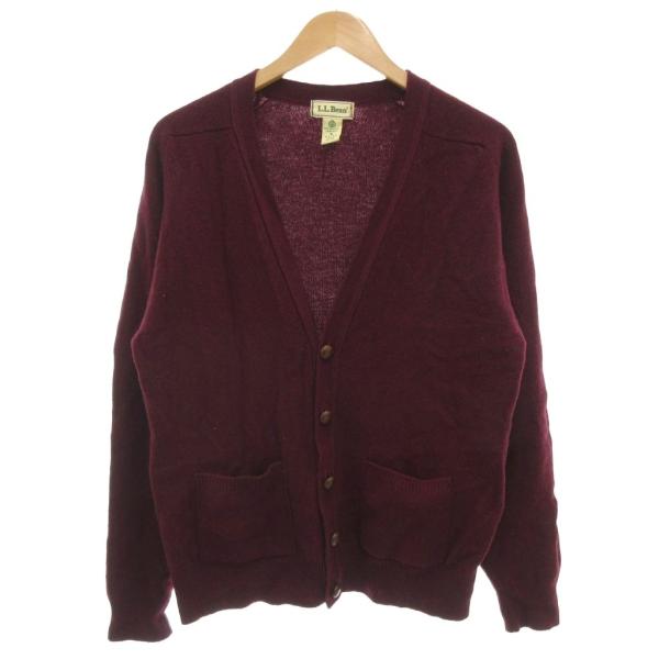 エルエルビーン L.L.BEAN ヴィンテージ 70s-80s カーディガン ニット M 長袖 スコットランド製 ウール ボルドー /GV メンズ【ブランド】エルエルビーン L.L.BEAN【表記サイズ】M【実寸サイズ】身幅：53cm　着丈...