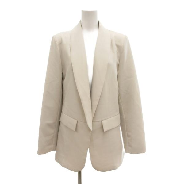 未使用品 モードフルーレ MODE FOURRURE タグ付き テーラードジャケット F 総裏地 裏地ヒョウ柄 ベージュ /AE レディース【表記サイズ】F【実寸サイズ】肩幅：38cm　身幅：46cm　袖丈：60cm　着丈：67cm　　【素...