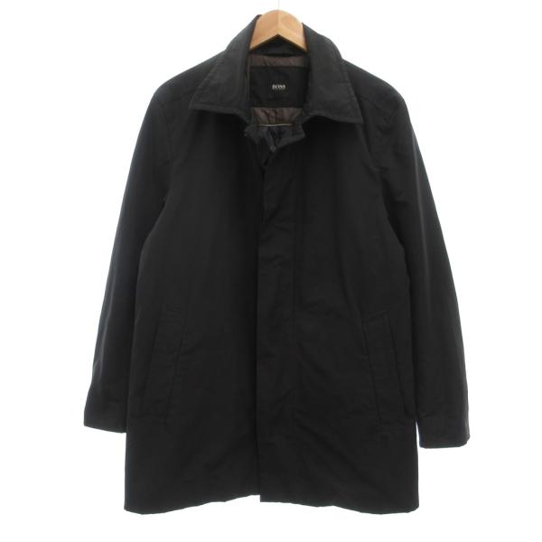 ヒューゴボス HUGO BOSS ステンカラー 中綿 コート IT48 ダークネイビー 比翼仕立て /UO メンズ【ブランド】ヒューゴボス HUGO BOSS【表記サイズ】IT48【実寸サイズ】肩幅：48cm　身幅：57cm　袖丈：64cm...