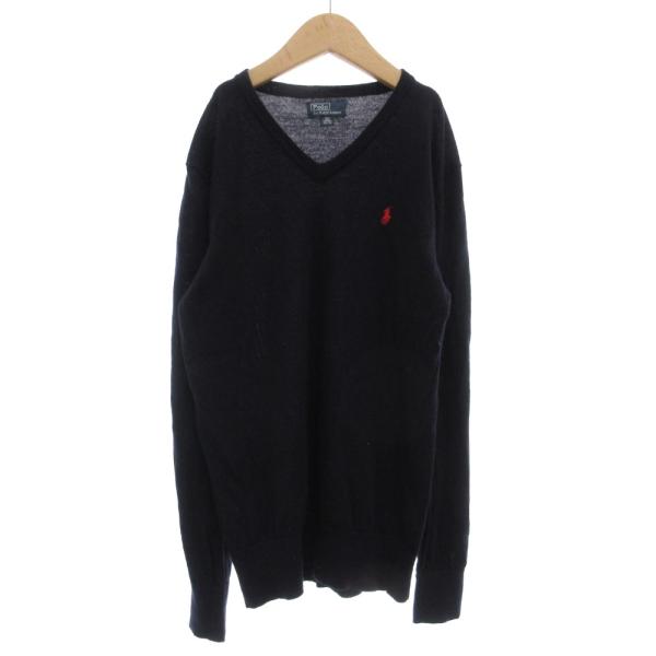 ポロ バイ ラルフローレン Polo by Ralph Lauren ニット セーター 長袖 Vネック ポニー刺繍 ウール 160 紺 ネイビー /GV キッズ【ブランド】ポロ バイ ラルフローレン Polo by Ralph Lauren...