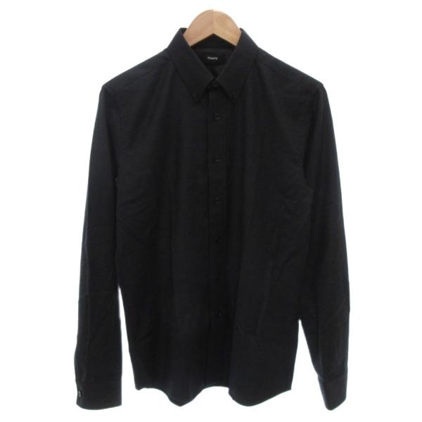セオリー Theory 23AW SUITING FLANNEL HUGH BDC BDシャツ ウール S 黒 ブラック ボタンダウンカラー 長袖 /FF メンズ【ブランド】セオリー Theory【表記サイズ】S【実寸サイズ】肩幅：42cm...