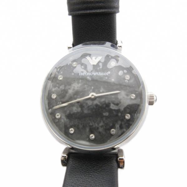 エンポリオアルマーニ EMPORIO ARMANI 美品 ジアンニティーバー GIANNI T-BAR 腕時計 クオーツ アナログ 革ベルト ブラック AR11171【ブランド】エンポリオアルマーニ EMPORIO ARMANI【実寸サイズ...