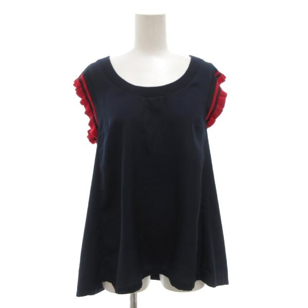 クローディピエルロ CLAUDIE PIERLOT シャツ ブラウス 1 プルオーバー ノースリーブ フリル 紺 ネイビー /AE レディース【ブランド】クローディピエルロ CLAUDIE PIERLOT【表記サイズ】1【実寸サイズ】身幅：...