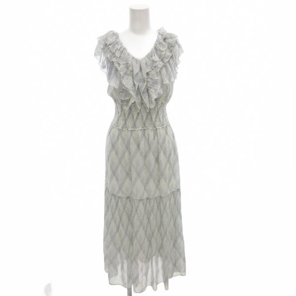 スナイデル SNIDEL 24SS プリント プリーツ ドレス ワンピース 0 白 ホワイト 青 ブルー ノースリーブ フリル ロング SWFO242151 /FF レディース【ブランド】スナイデル SNIDEL【表記サイズ】0【実寸サイズ...