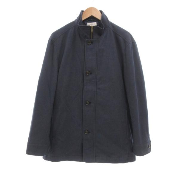 シンプルライフ SIMPLE LIFE ジャケット 中綿ライナー付き M 紺 ネイビー スタンドカラー /UO メンズ【表記サイズ】M【実寸サイズ】肩幅：50cm　身幅：58cm　袖丈：60cm　着丈：74cm　　【素材】本体　表地 綿 ポ...