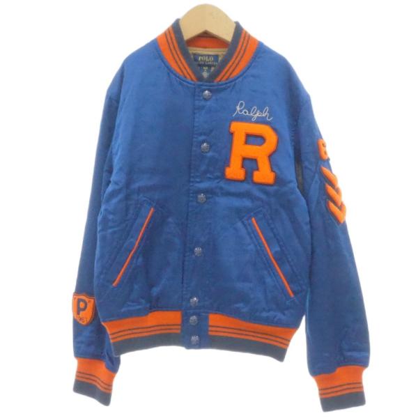 ポロ ラルフローレン POLO RALPH LAUREN サテン レター ジャケット スタジャン ブルゾン ワッペン S ブルー /UO キッズ【ブランド】ポロ ラルフローレン POLO RALPH LAUREN【表記サイズ】S 140cm...