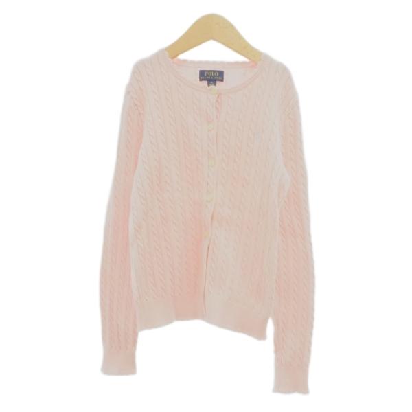 ポロ ラルフローレン POLO RALPH LAUREN カーディガン コットンニット ケーブル編み M ピンク /UO キッズ【ブランド】ポロ ラルフローレン POLO RALPH LAUREN【表記サイズ】M 8-10 140cm【実寸...