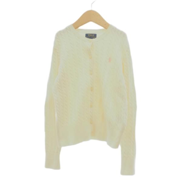 ポロ ラルフローレン POLO RALPH LAUREN カーディガン コットンニット ケーブル編み M ホワイト /UO キッズ【ブランド】ポロ ラルフローレン POLO RALPH LAUREN【表記サイズ】M 8-10 140cm【実...