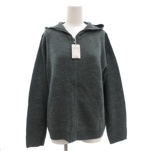 未使用品 グリーンノート gree*n[nout]  タグ付き ニットジップアップパーカー フード 大きいサイズ 15 緑 グリーン /GV レディース【表記サイズ】15【実寸サイズ】肩幅：38cm　身幅：50cm　袖丈：61cm　着丈：5...