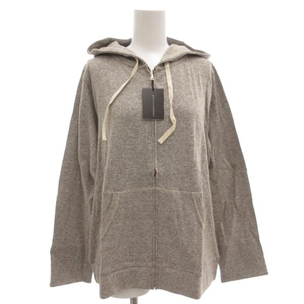 未使用品 グリーンノート gree*n[nout]  タグ付き ジップアップパーカー フード 大きいサイズ 15 茶 ブラウン /GV レディース【表記サイズ】15【実寸サイズ】肩幅：38cm　身幅：48cm　袖丈：55cm　着丈：62cm...
