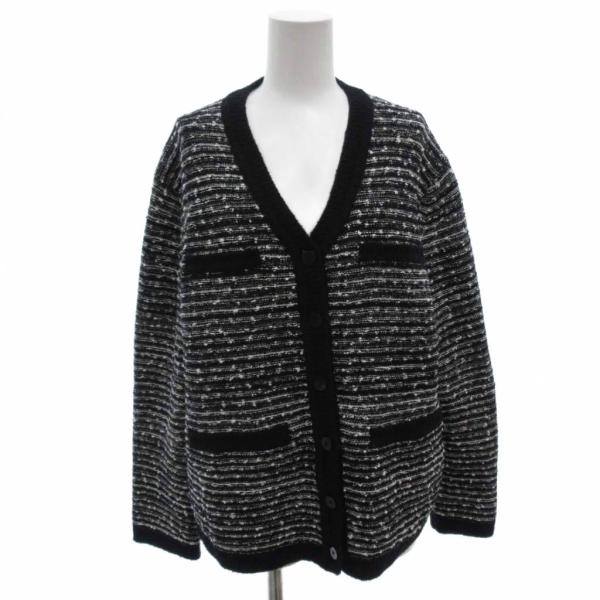 セオリーリュクス theory luxe 24AW AELLA 2 CANBERRA ツイード調カーディガン ファンシーヤーンニット バイカラー 40 白 ホワイト 黒 ブラック /FF レディース【ブランド】セオリーリュクス theory...