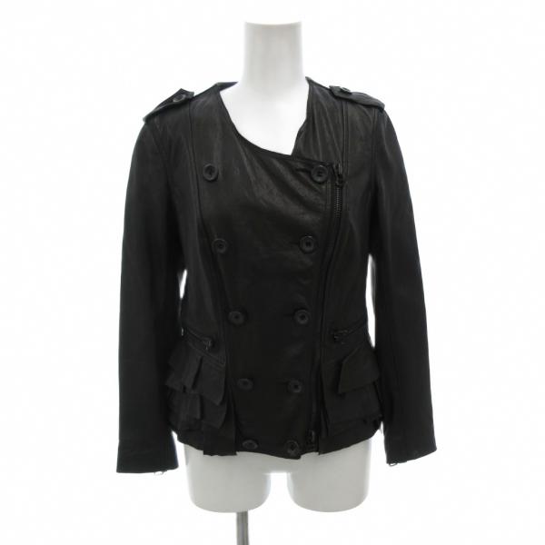 3.1 フィリップリム 3.1 phillip lim ライダースジャケット 革ジャン レザー フリル ダブル エポレット 0 黒 ブラック /FF レディース【ブランド】3.1 フィリップリム 3.1 phillip lim【表記サイズ】...