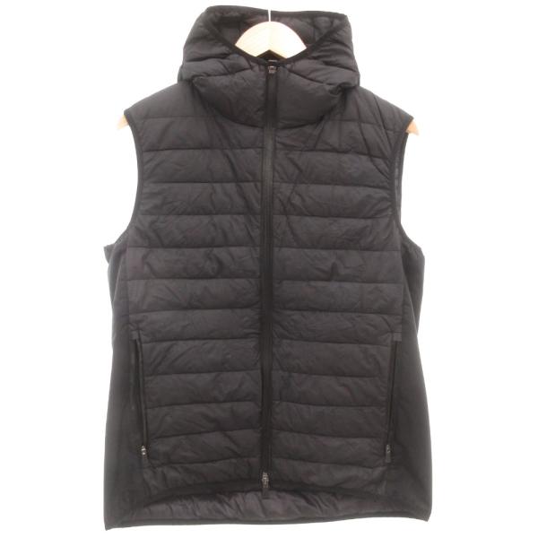 ヘルノ HERNO ラミナー LAMINAR リップストップナイロン ゴアテックス フーデッドダウンベスト ジップアップ 50 黒 ブラック【ブランド】ヘルノ HERNO【表記サイズ】50【実寸サイズ】肩幅：42cm　身幅：52cm　袖丈：...