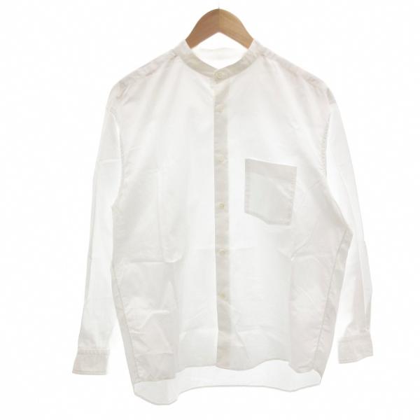 Cornier FINX COTTON TWILL BAND COLLAR SHIRTS バンドカラーシャツ 長袖 シェルボタン S 白 ホワイト /FF レディース【表記サイズ】S【実寸サイズ】肩幅：50cm　身幅：58cm　袖丈：55c...