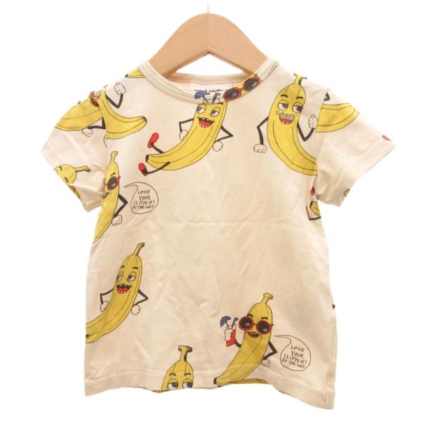 ミニ ロディーニ mini rodini Tシャツ 半袖 バナナプリント 92-98 ベージュ /JS キッズ【表記サイズ】92-98【実寸サイズ】肩幅：25cm　身幅：29cm　着丈：10cm　袖丈：34cm　　【素材】綿 ポリウレタン【...