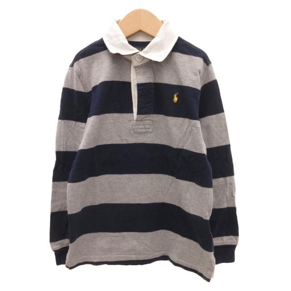 ポロ ラルフローレン POLO RALPH LAUREN ラガーシャツ ポロシャツ ボーダー ロゴ 長袖 4 110 グレー 紺 ネイビー /JS キッズ【ブランド】ポロ ラルフローレン POLO RALPH LAUREN【表記サイズ】4 ...