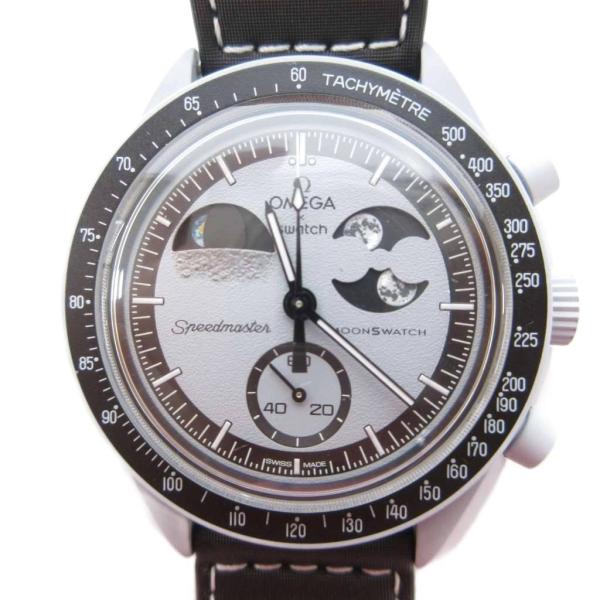 オメガ OMEGA SWATCH MOONSWATCH MISSION TO EARTHPHASE スピードマスター 腕時計 クォーツ クロノグラフ 黒 ブラック SO33M700 /UO ☆AA★ 【ブランド】オメガ OMEGA【実寸サイ...