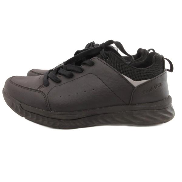 FIND OUT ハイバウンスウォーク スニーカー シューズ ロゴ 27cm 黒 ブラック HW8000 /JS メンズ【表記サイズ】27cm【実寸サイズ】最大幅：10cm　アウトソール：30cm　　【素材】合皮【色】黒 ブラック【状態】・...