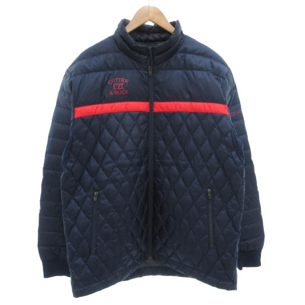 カッターアンドバック CUTTER＆BUCK ダウンジャケット ジップアップ キルティング LL 紺 ネイビー /GV メンズ【表記サイズ】LL【実寸サイズ】肩幅：52cm　身幅：58cm　袖丈：67cm　着丈：76cm　　【素材】表地 裏...