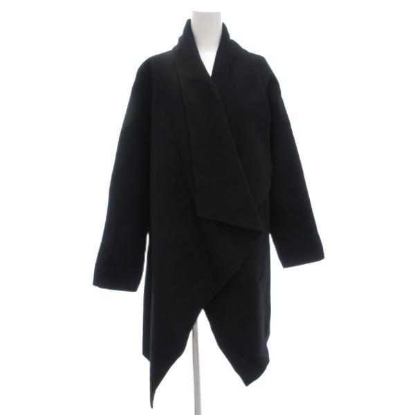 セオリー Theory NOBEL N CRUST ガウンコート ロング ボタンレス メルトン ウール カシミヤ混 S 黒 ブラック /GV レディース【ブランド】セオリー Theory【表記サイズ】S【実寸サイズ】身幅：52cm　着丈：8...