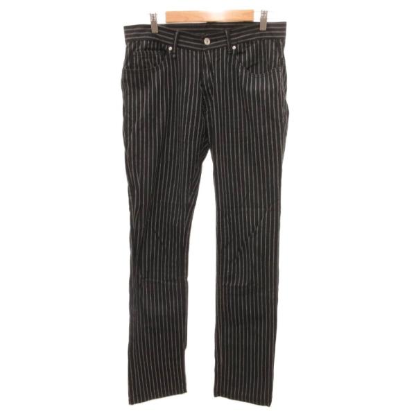 セマンティックデザイン SEMANTIC DESIGN パンツ スラックス ツイル ピンストライプ L 黒 ブラック 白 ホワイト /JS メンズ【ブランド】セマンティックデザイン SEMANTIC DESIGN【表記サイズ】L【実寸サイズ...