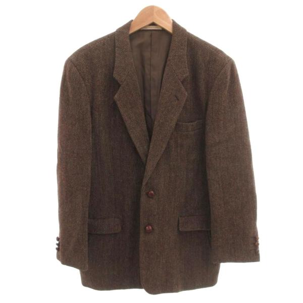 パパス Papas Harris Tweed MANIERE DE E3MING テーラードジャケット ブレザー ヘリボーン くるみボタン ウール S 茶 ブラウン【ブランド】パパス Papas【表記サイズ】S【実寸サイズ】肩幅：46cm　...